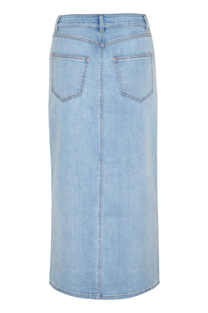 FRONT SLIT LIGHT DENIM SKIRT – FashionWear Canada